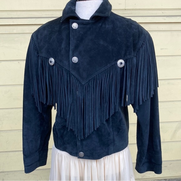 Wilsons Leather | Jackets & Coats | Vintage Womens Fringe Suede Jacket ...